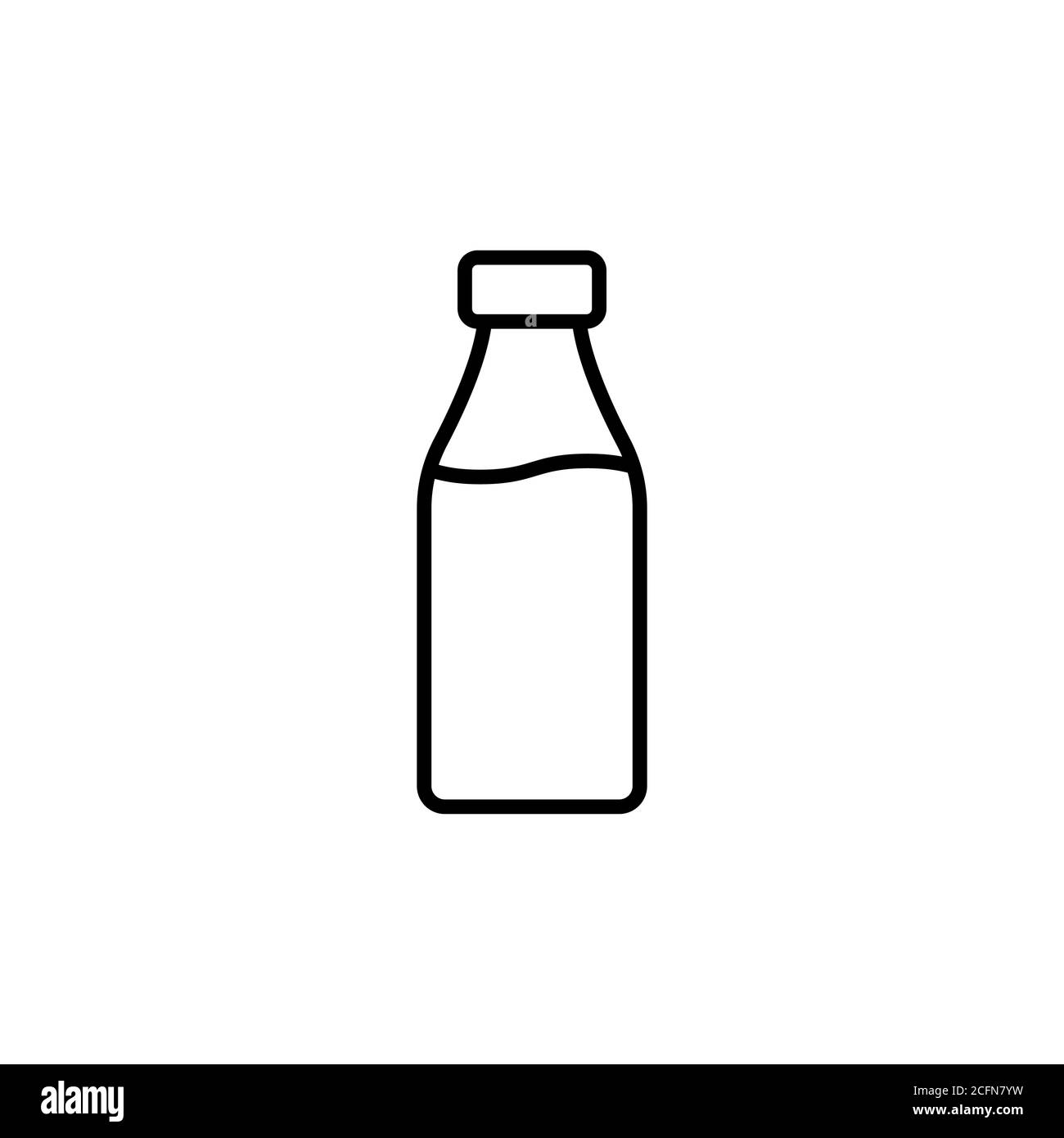 Bottle of milk, water, yogurt or kefir icon. Dairy product. Vector on ...