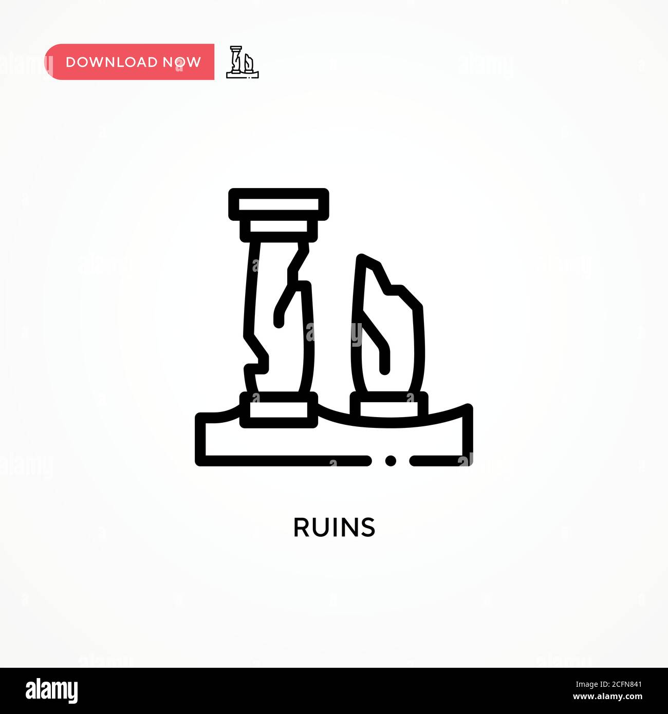Ruins vector icon. Modern, simple flat vector illustration for web site ...