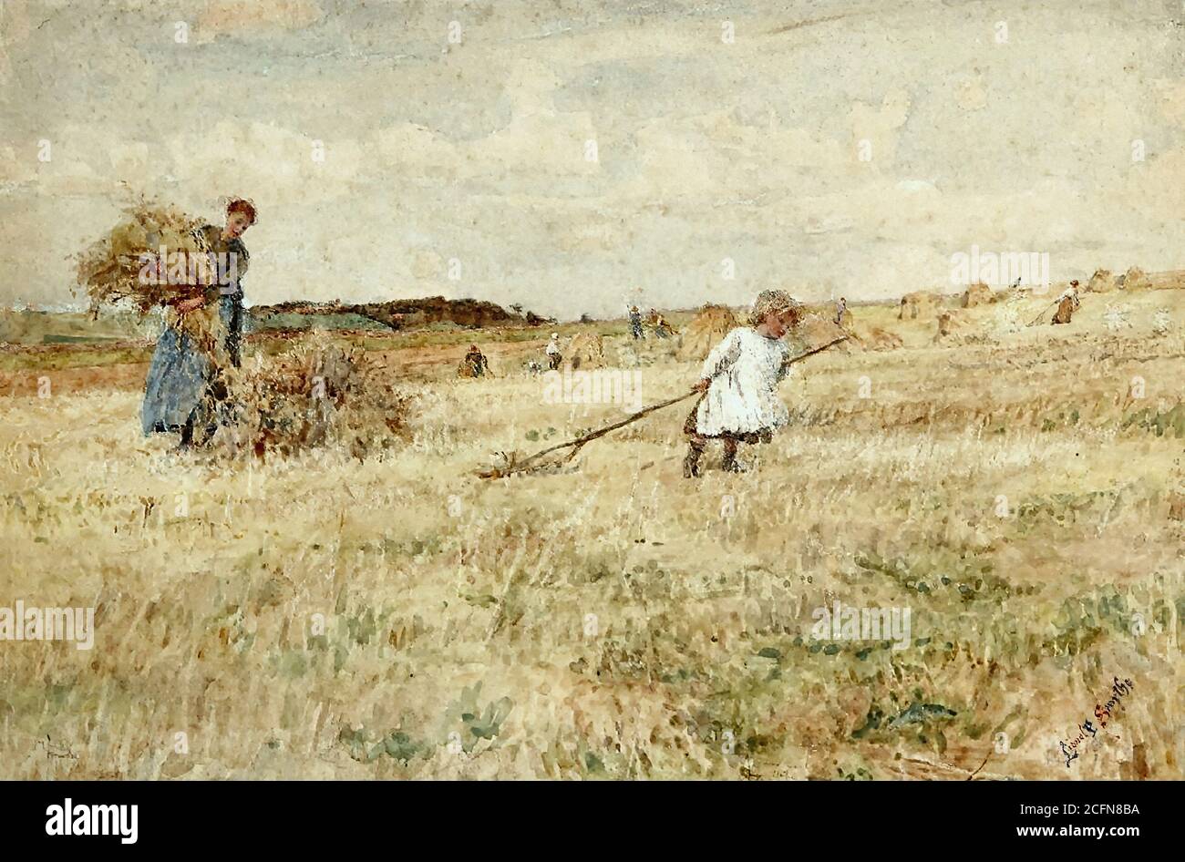 Smythe Lionel Percy - Gathering Hay - British School - 19th Century ...