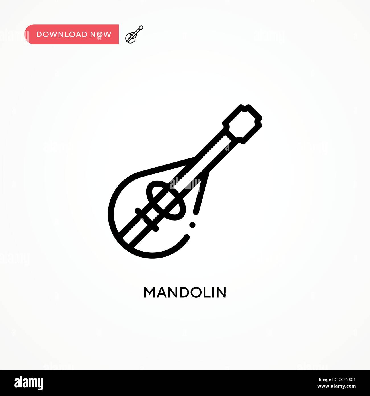 Mandolin vector icon. Modern, simple flat vector illustration for web ...