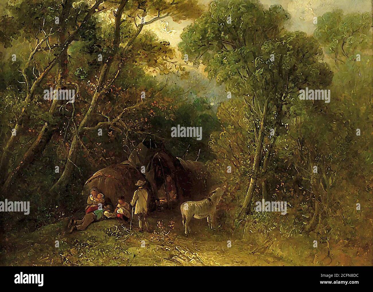 Smythe Edward Robert - Gypsy Encampment - British School - 19th Century ...