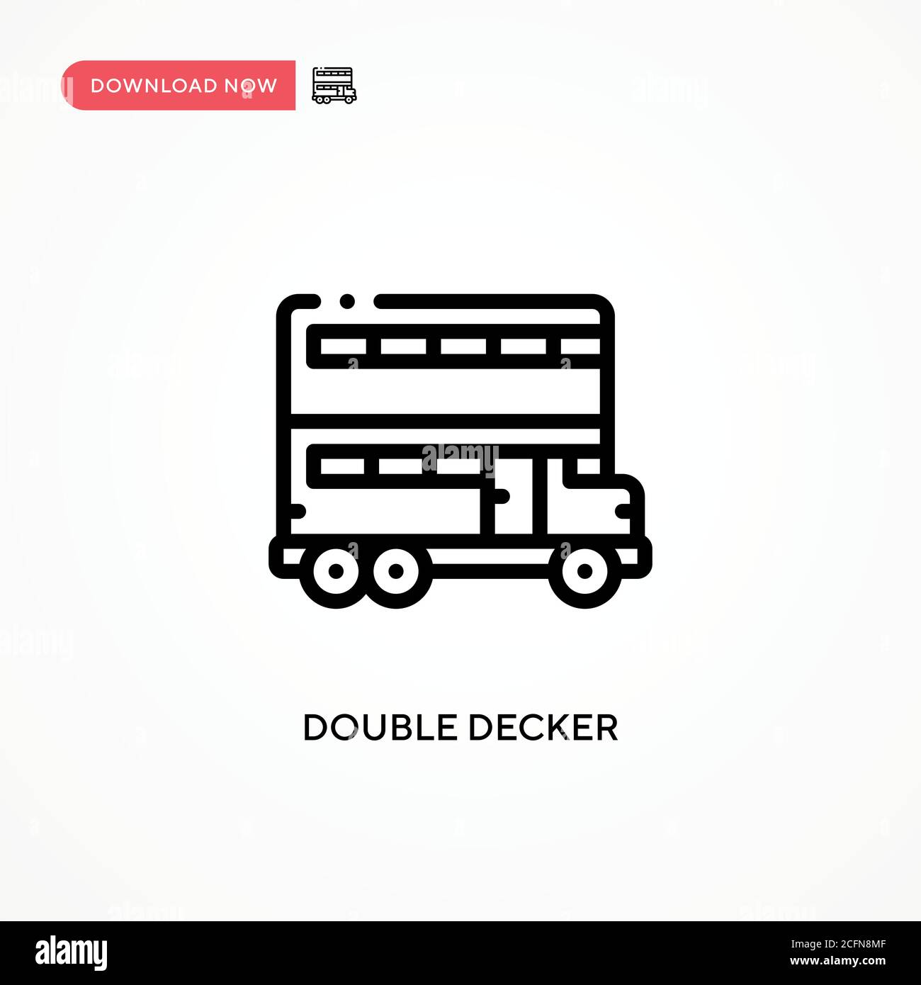 Double decker vector icon. Modern, simple flat vector illustration for web site or mobile app ...