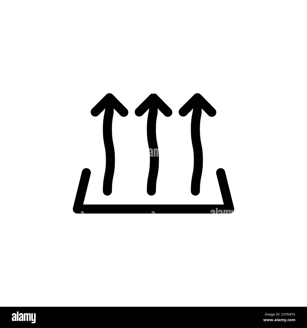 Heat icon three arrow up. Vector on isolated white background. EPS 10 ...