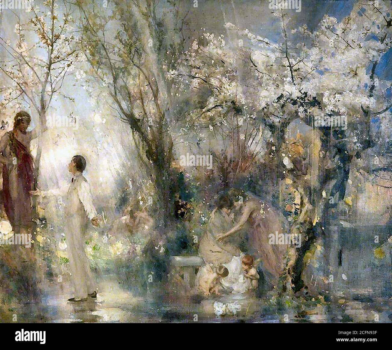 Sims Charles - April - British School - 19th Century Stock Photo - Alamy