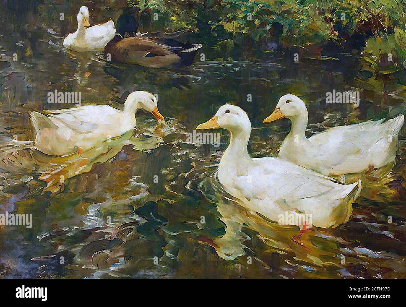 Simpson Charles Walter - the Stream at Clapper MILL Lamorna 1 (Study of ...