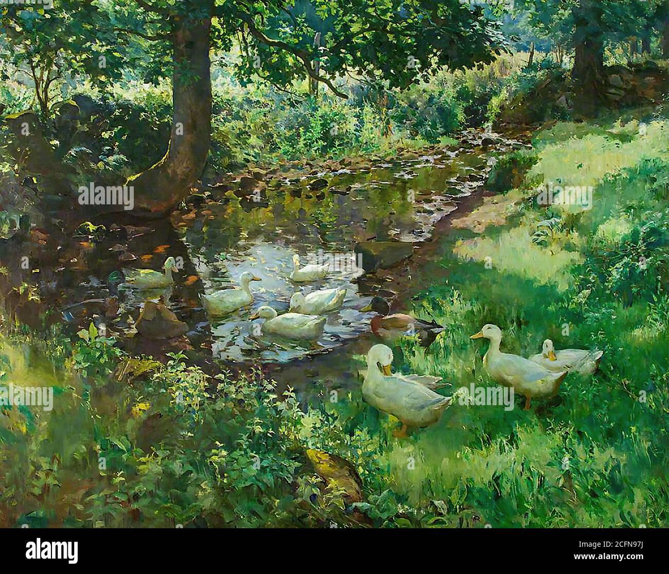 Simpson Charles Walter - the Stream at Clapper MILL Lamorna 2 - British ...