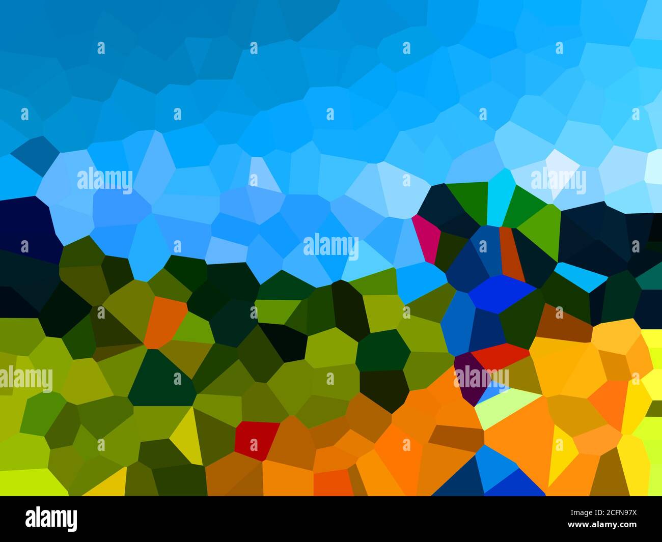 Illustration of Pixels pattern with various bright colors creates an ...