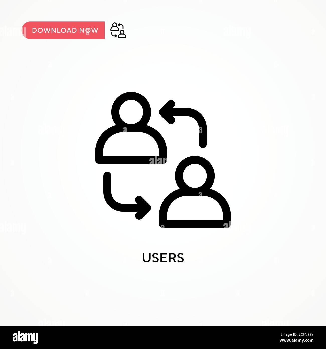 Users vector icon. Modern, simple flat vector illustration for web site ...