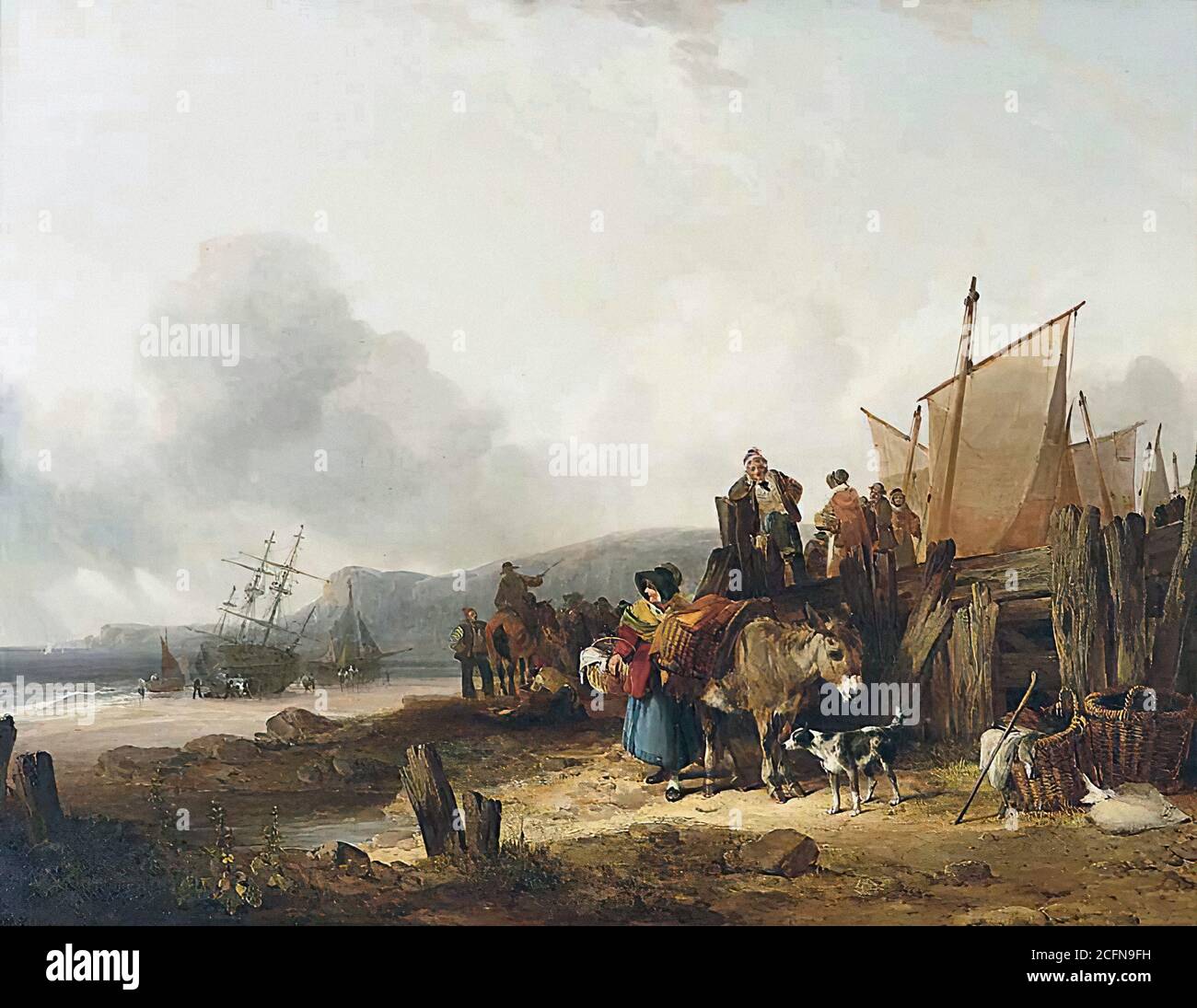 Shayer I William - Unloading the Catch - British School - 19th Century ...