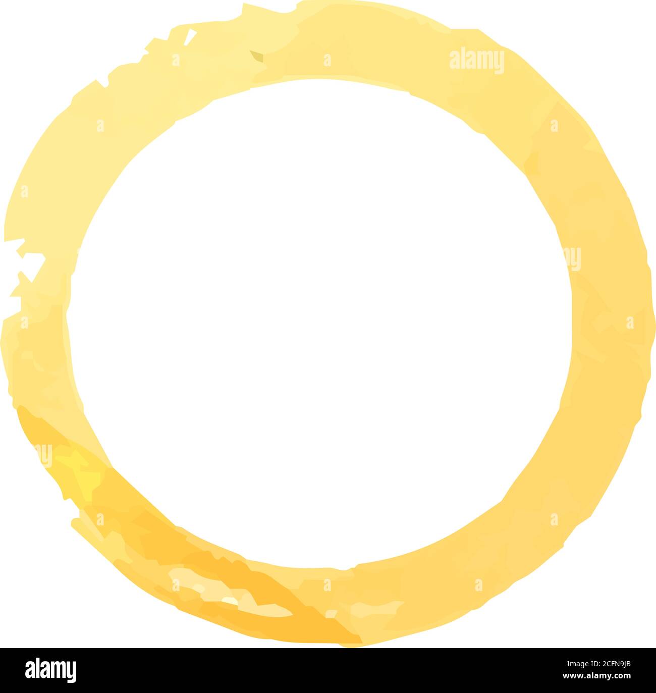This is a illustration of Gold Watercolor ring drawn with a brushlet ...