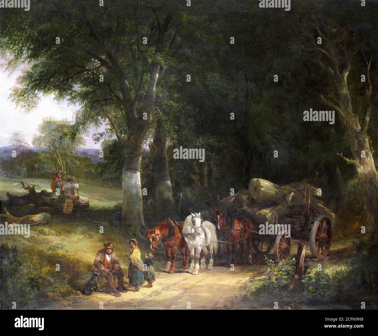 Shayer I William - Carting Timber in the New Forest 2 - British School ...