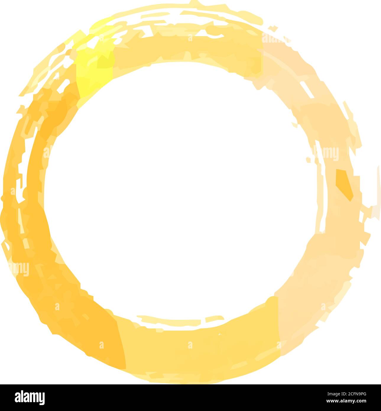 This is a illustration of Gold Watercolor ring drawn with a brushlet ...