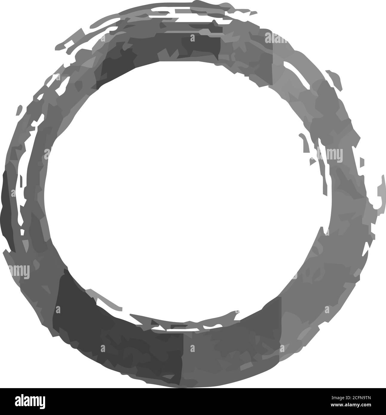 This is a illustration of Black Watercolor ring drawn with a brushlet ...