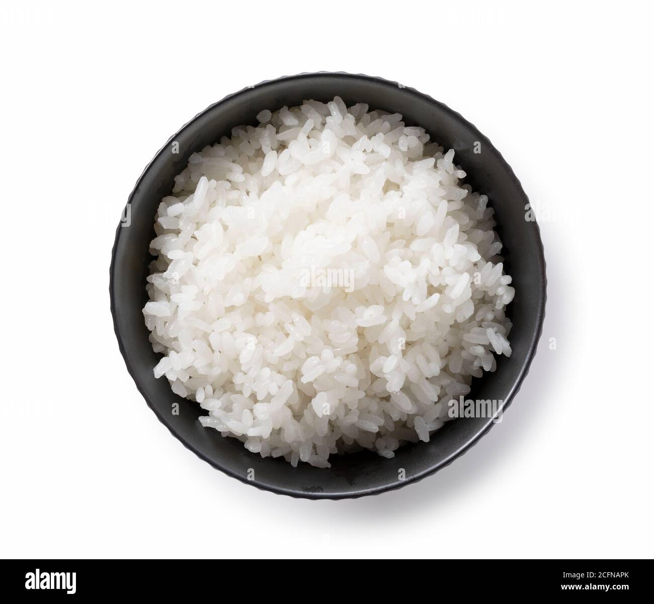 Take a bird's-eye view of the rice on the white background Stock Photo ...