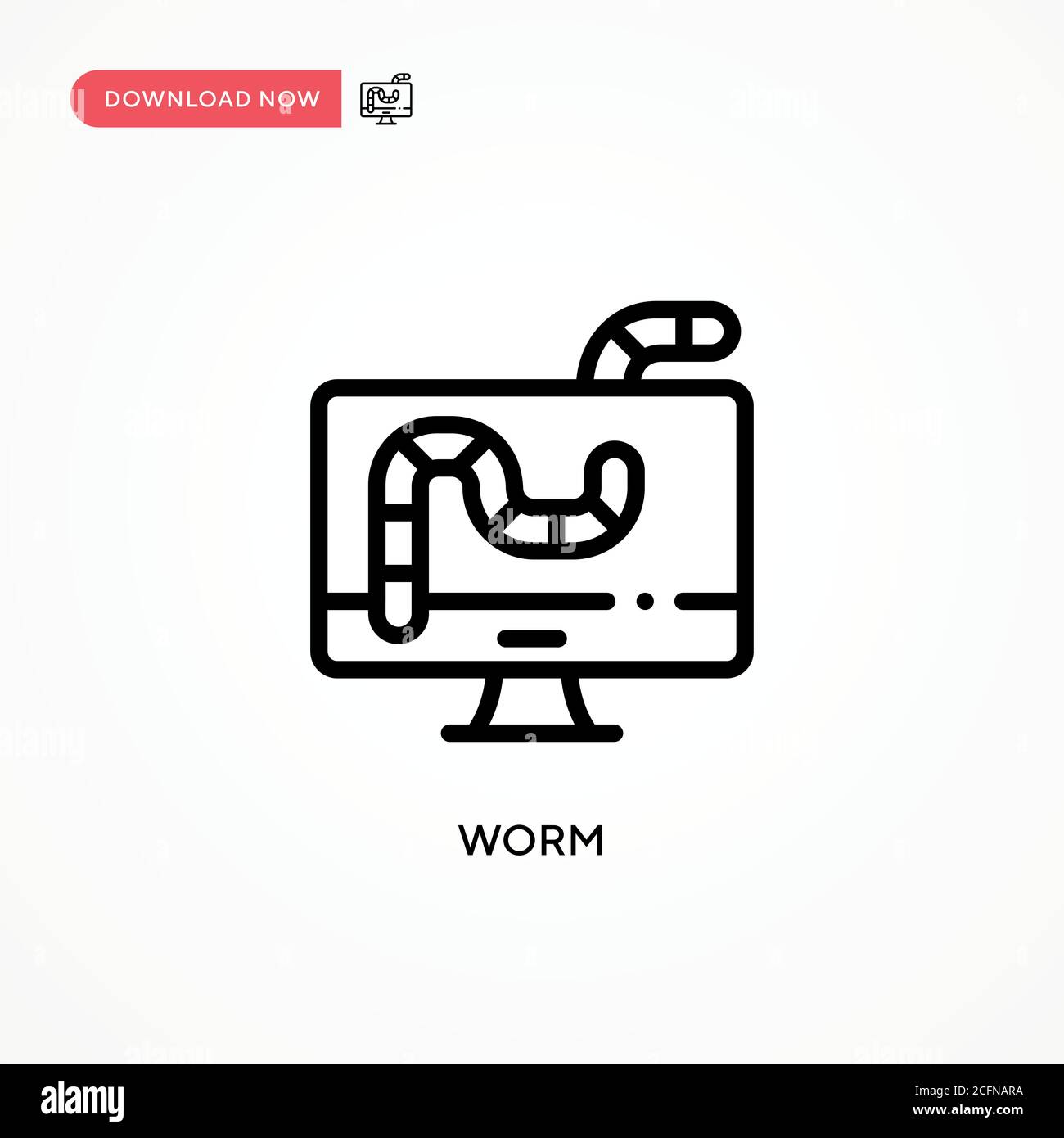 Worm vector icon. Modern, simple flat vector illustration for web site ...