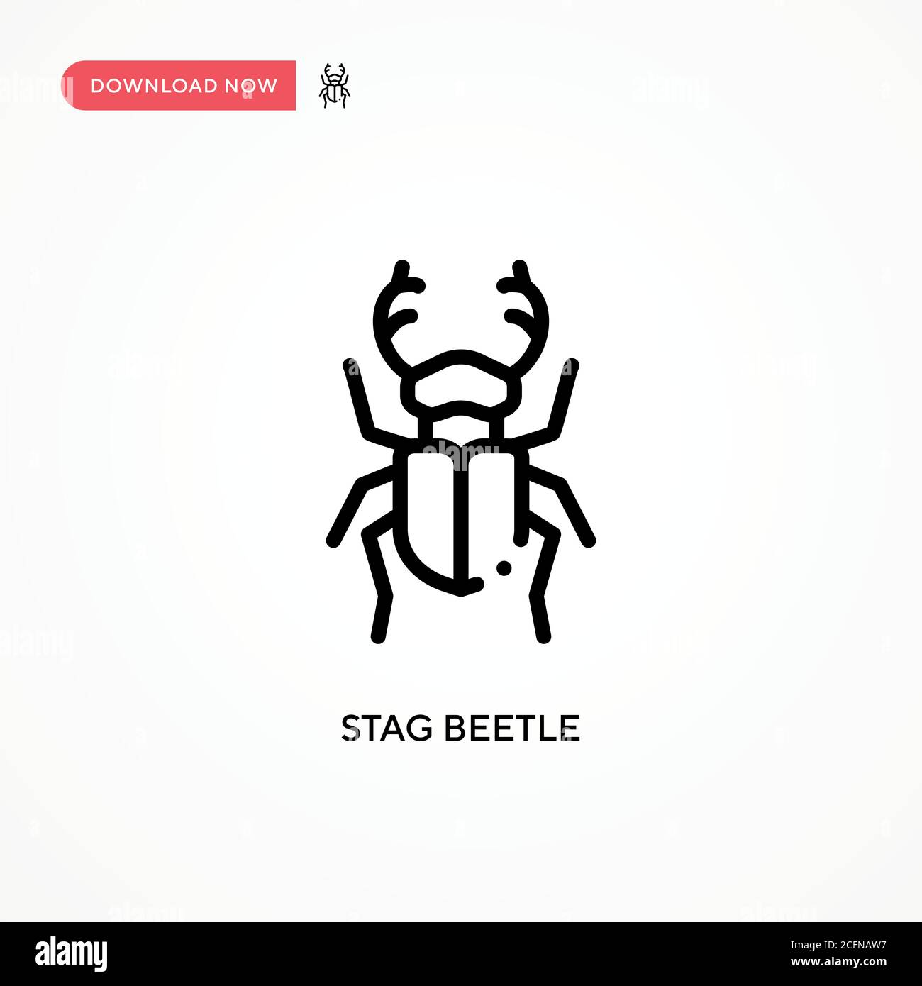 Stag beetle vector icon. Modern, simple flat vector illustration for web site or mobile app ...