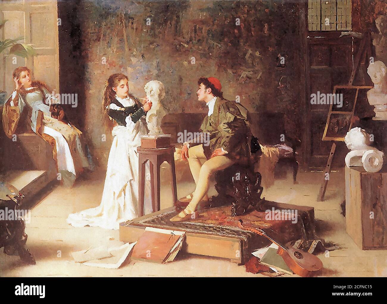 Rossi Alexander Mark - the Young Sculptress - British School - 19th ...