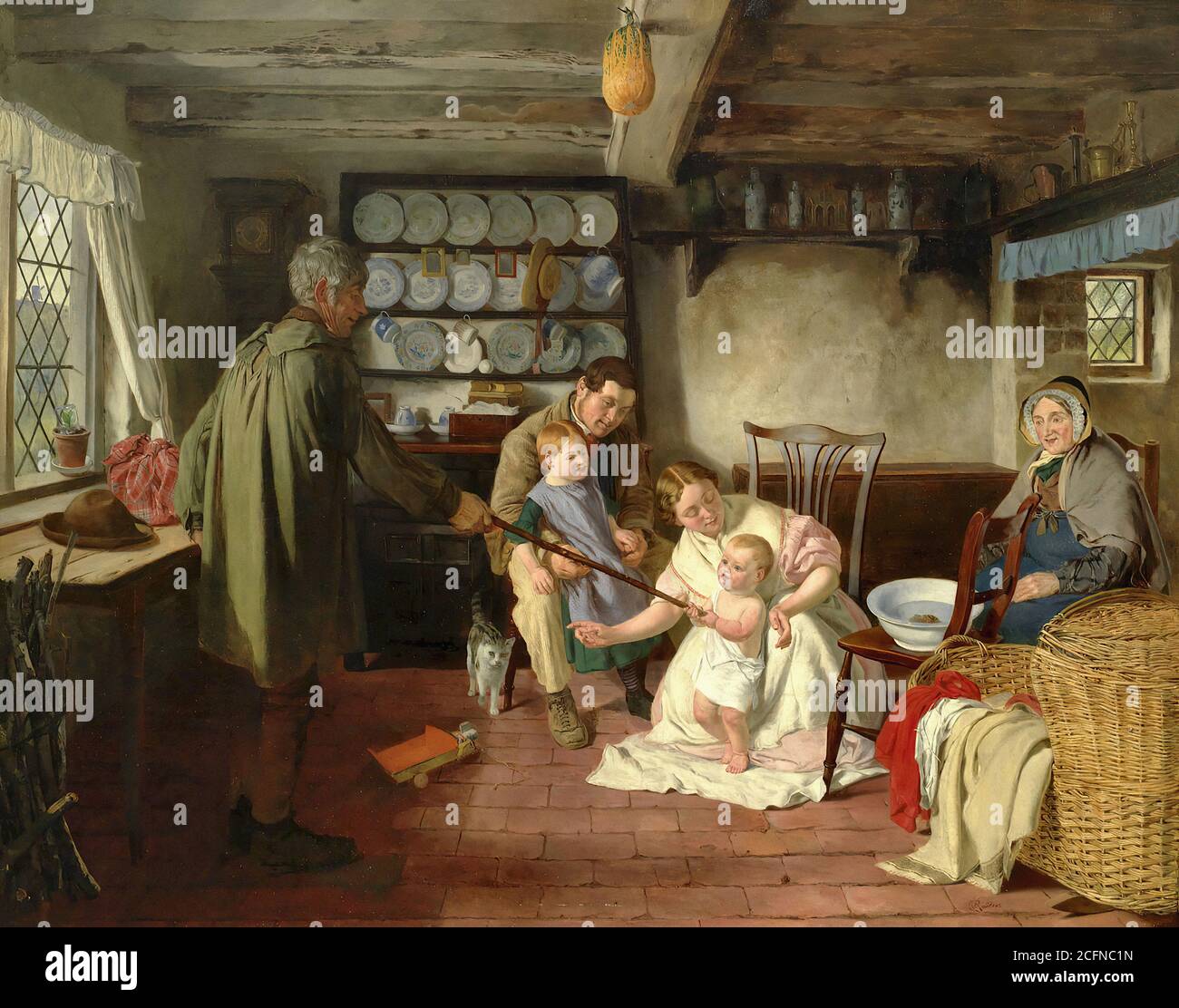 Rossiter Charles - a Helping Hand - British School - 19th Century Stock ...