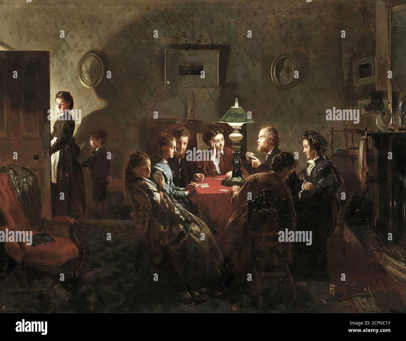 Rossi Alexander Mark - the Card Game - British School - 19th Century ...