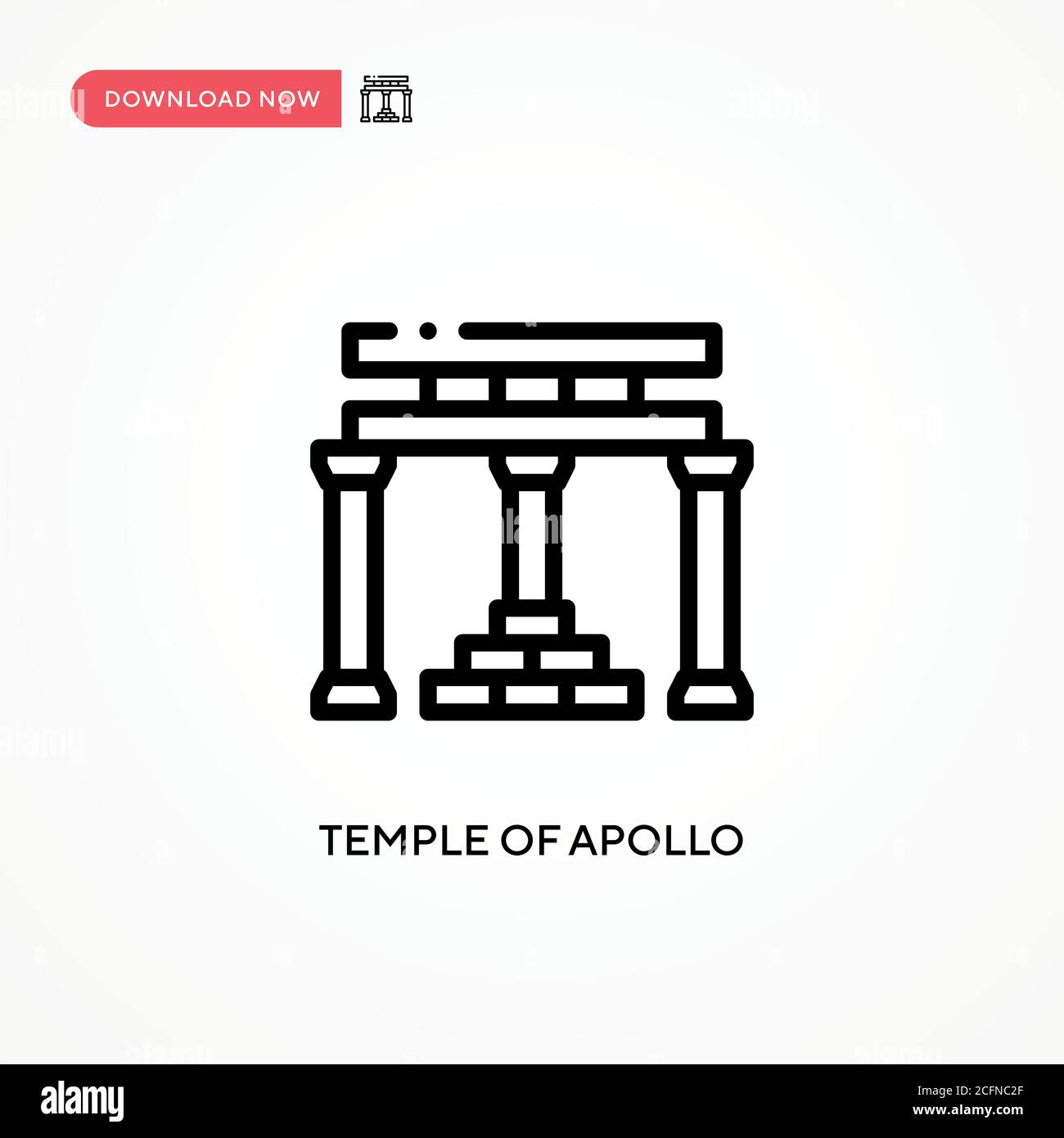 Temple of apollo vector icon. Modern, simple flat vector illustration ...