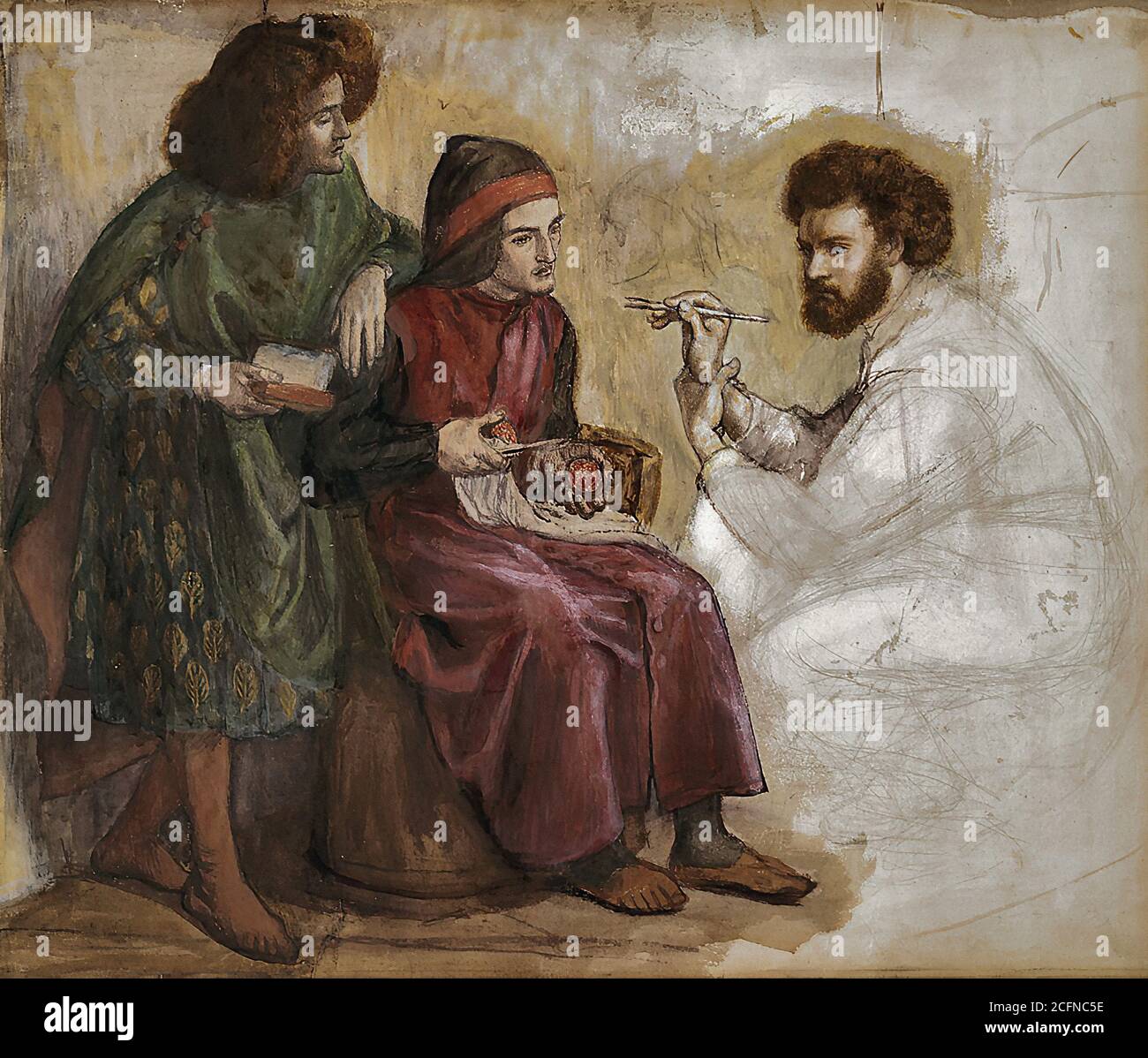 Rossetti Dante Gabriel - Giotto Painting the Portrait of Dante 1 ...