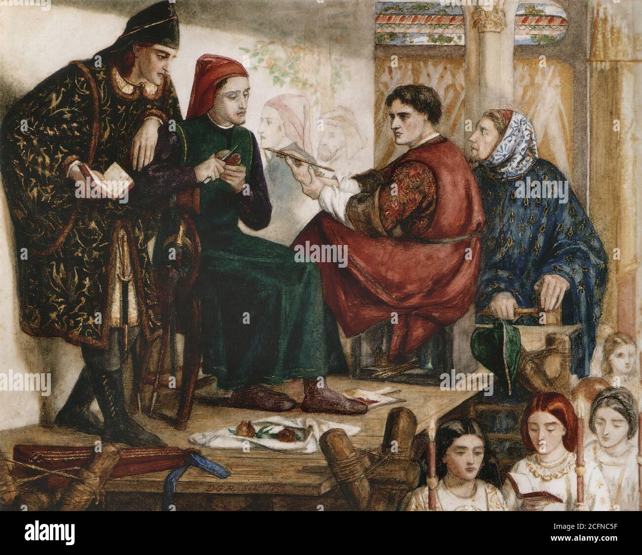 Rossetti Dante Gabriel - Giotto Painting the Portrait of Dante 2 ...