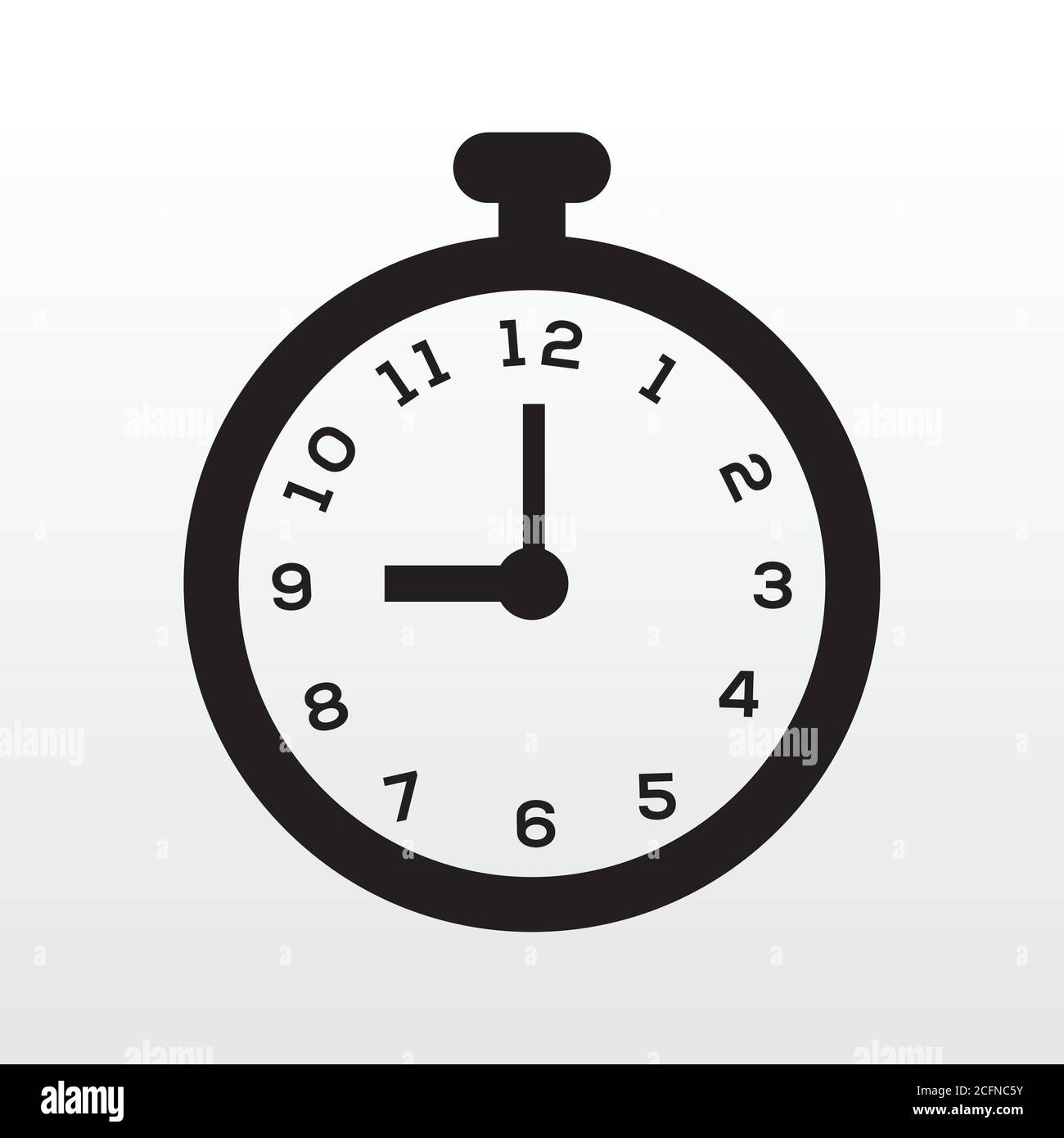 Time Clock Icon black isolated on white background vector illustration ...