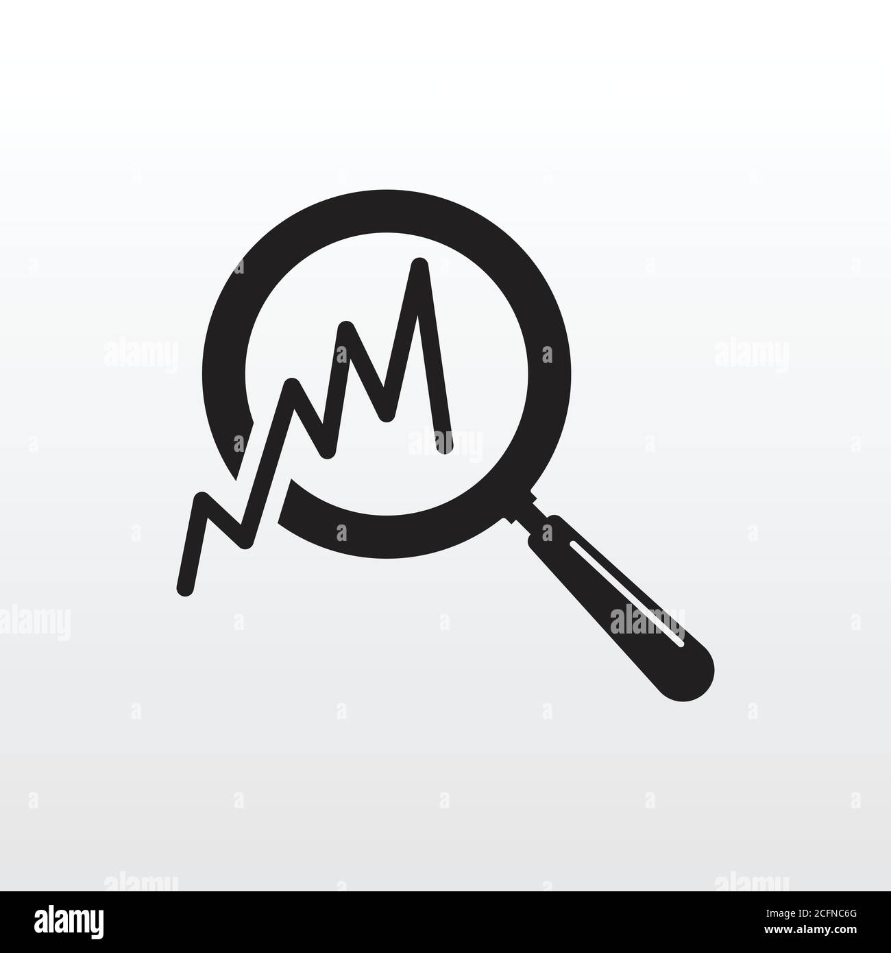 Data analysis marketing graph search icon. Financial graph black ...