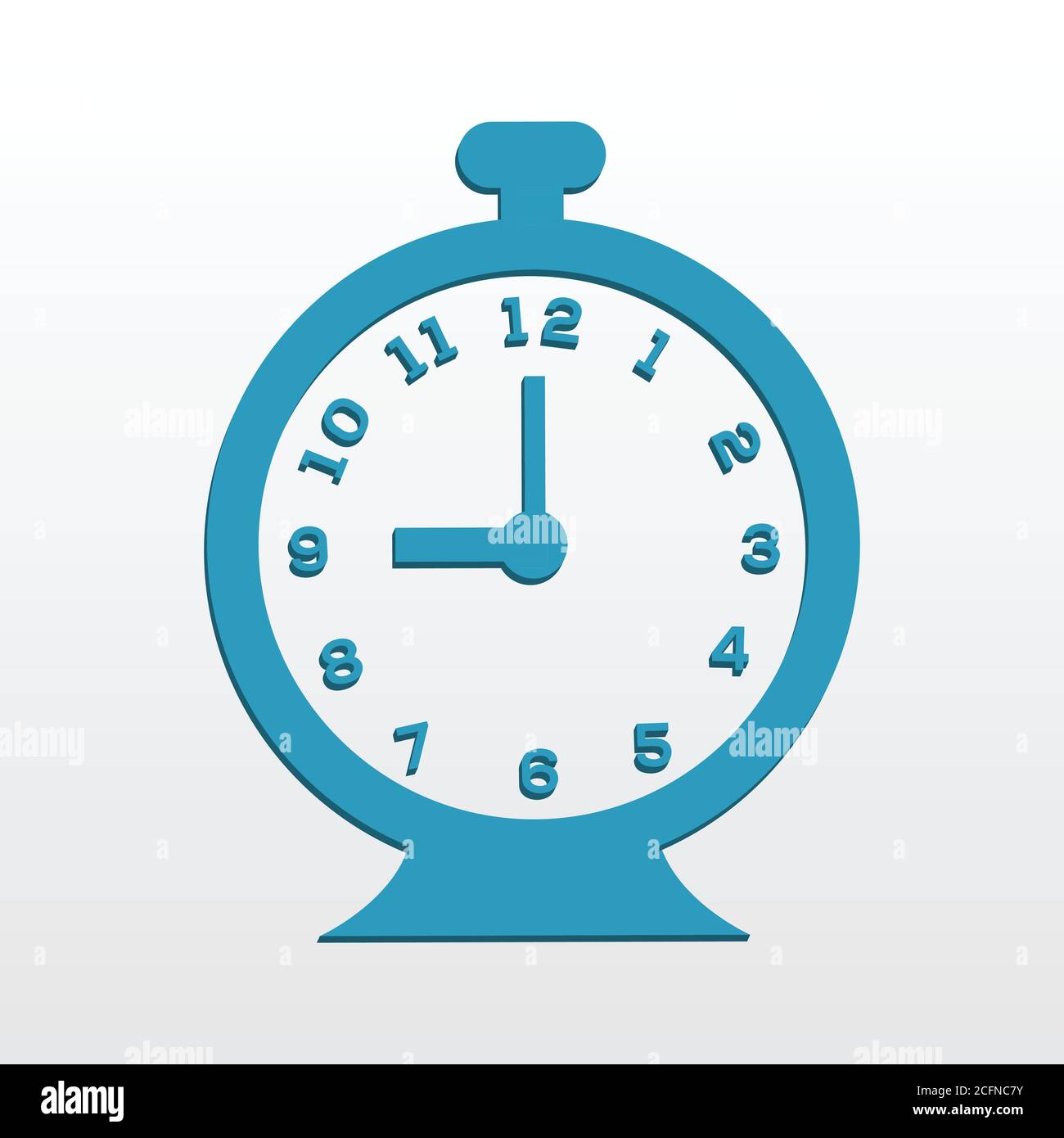 Time Clock Icon blue isolated on white background vector illustration ...