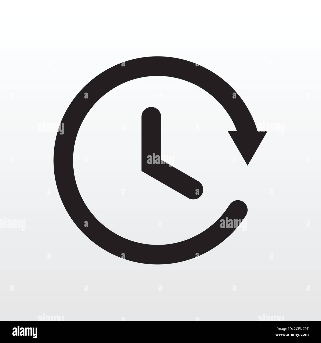 Time Clock Icon black isolated on white background vector illustration ...