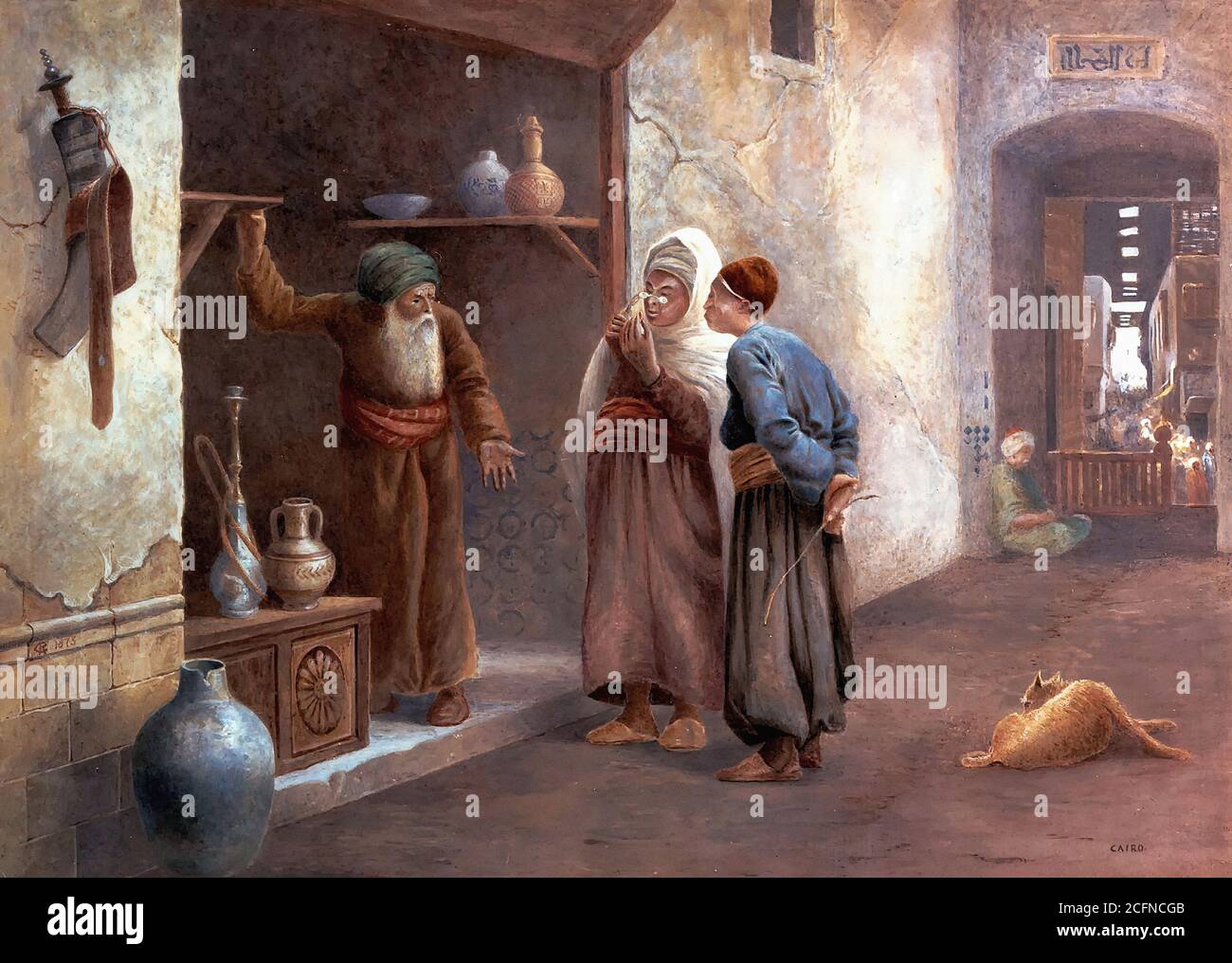 Robertson Charles - Arab Traders Cairo - British School - 19th Century Stock Photo - Alamy