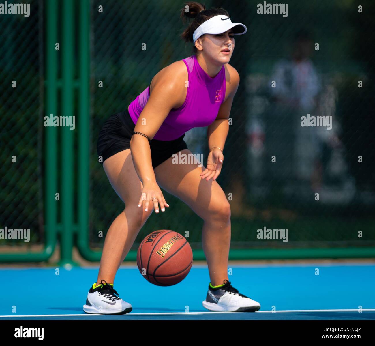 Bianca Andreescu of Canada during practice at the 2019 China Open ...