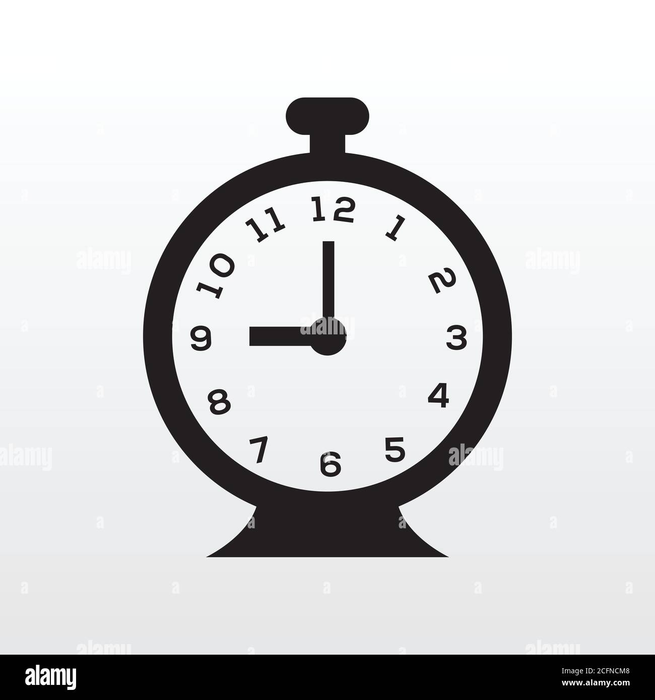 Time Clock Icon black isolated on white background vector illustration ...