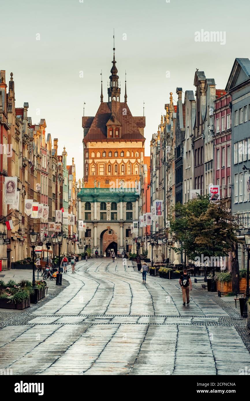 Famous Long Lane street in the old city, Poland Stock Photo - Alamy