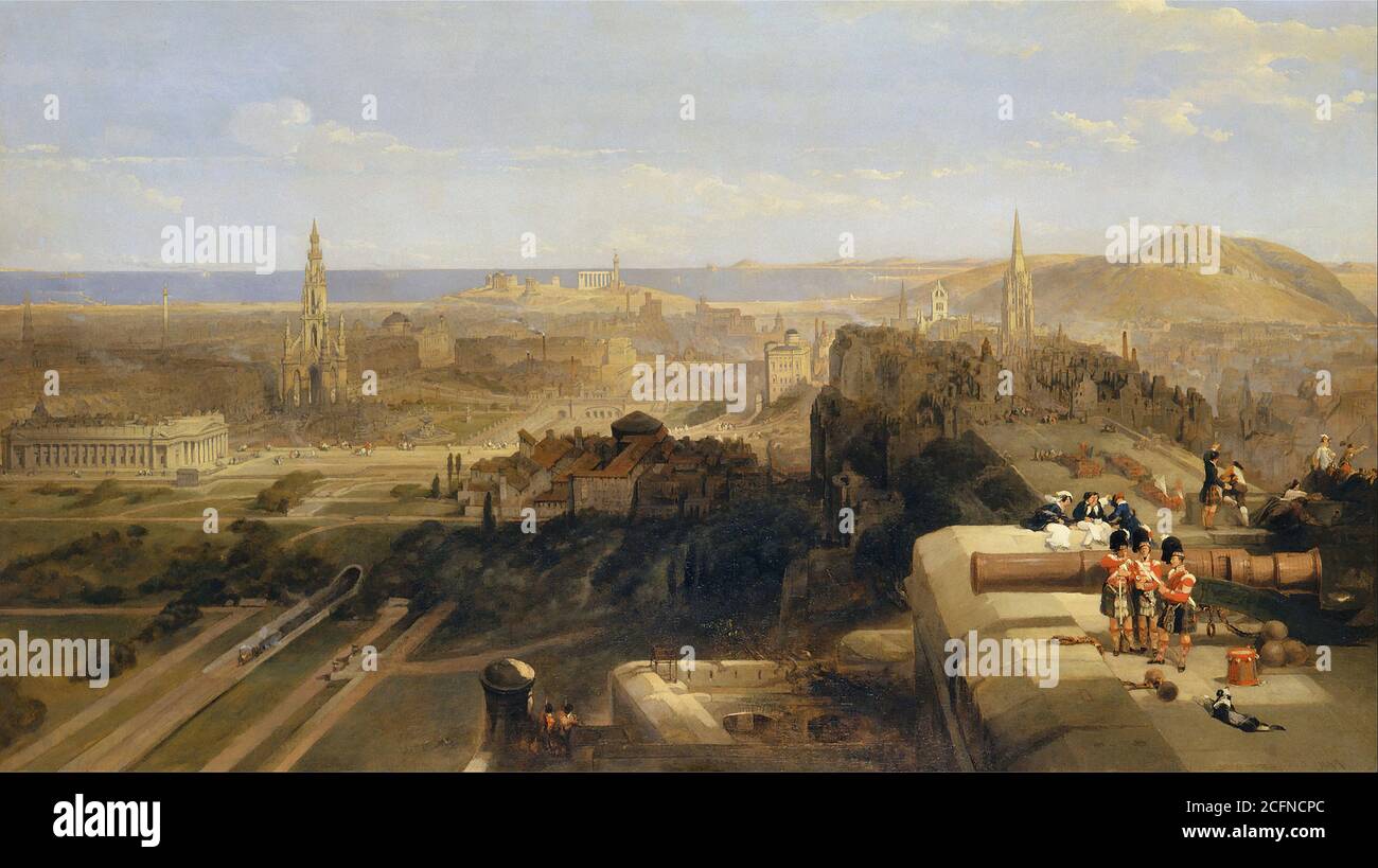 Roberts David - Edinburgh from the Castle - British School - 19th ...