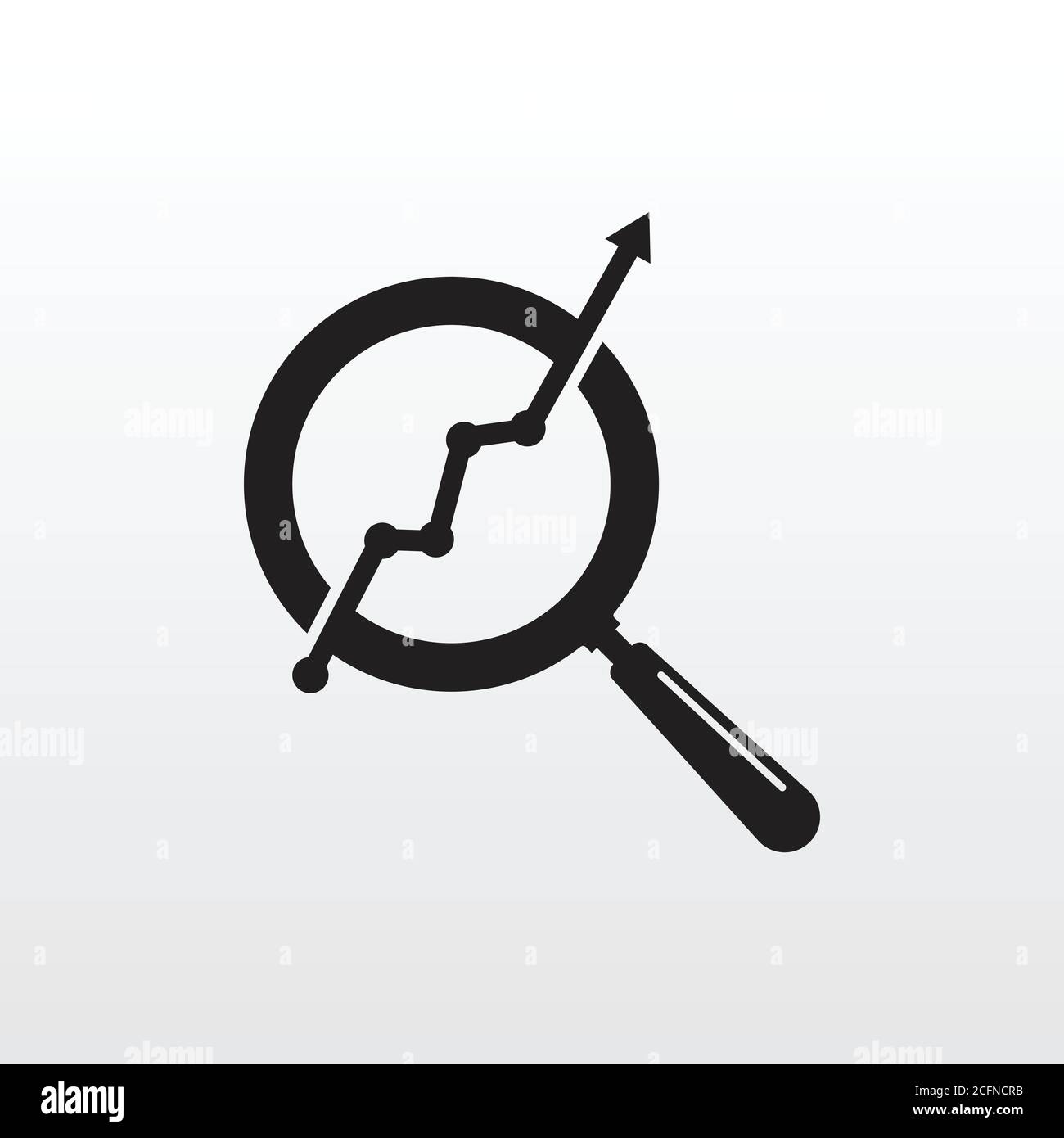 Data analysis marketing graph search icon. Financial graph black ...
