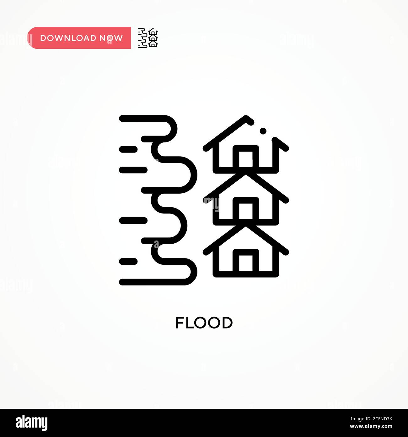 Flood vector icon. Modern, simple flat vector illustration for web site ...
