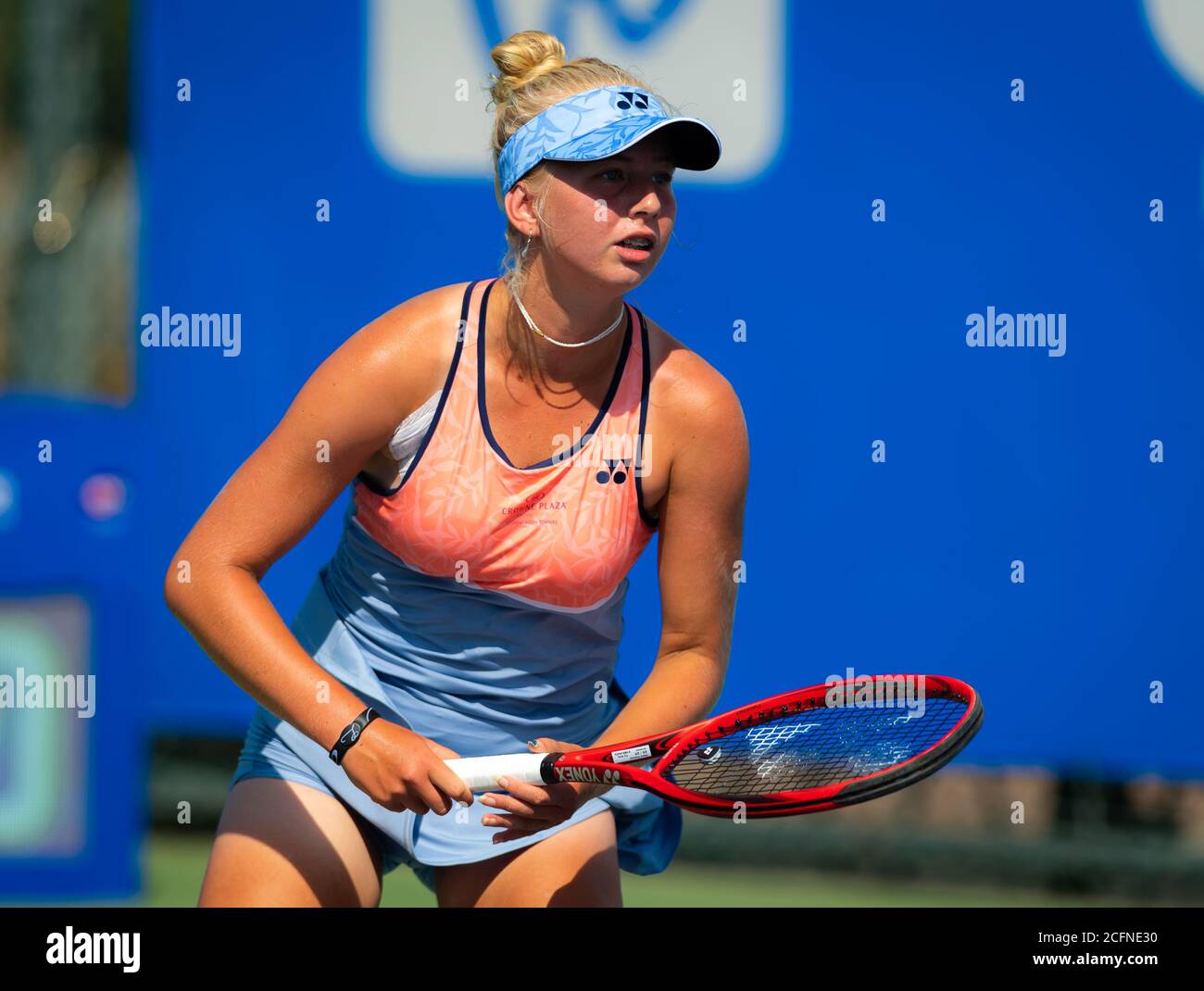 Clara Tauson of Denmark in action during qualifications at the 2019 ...