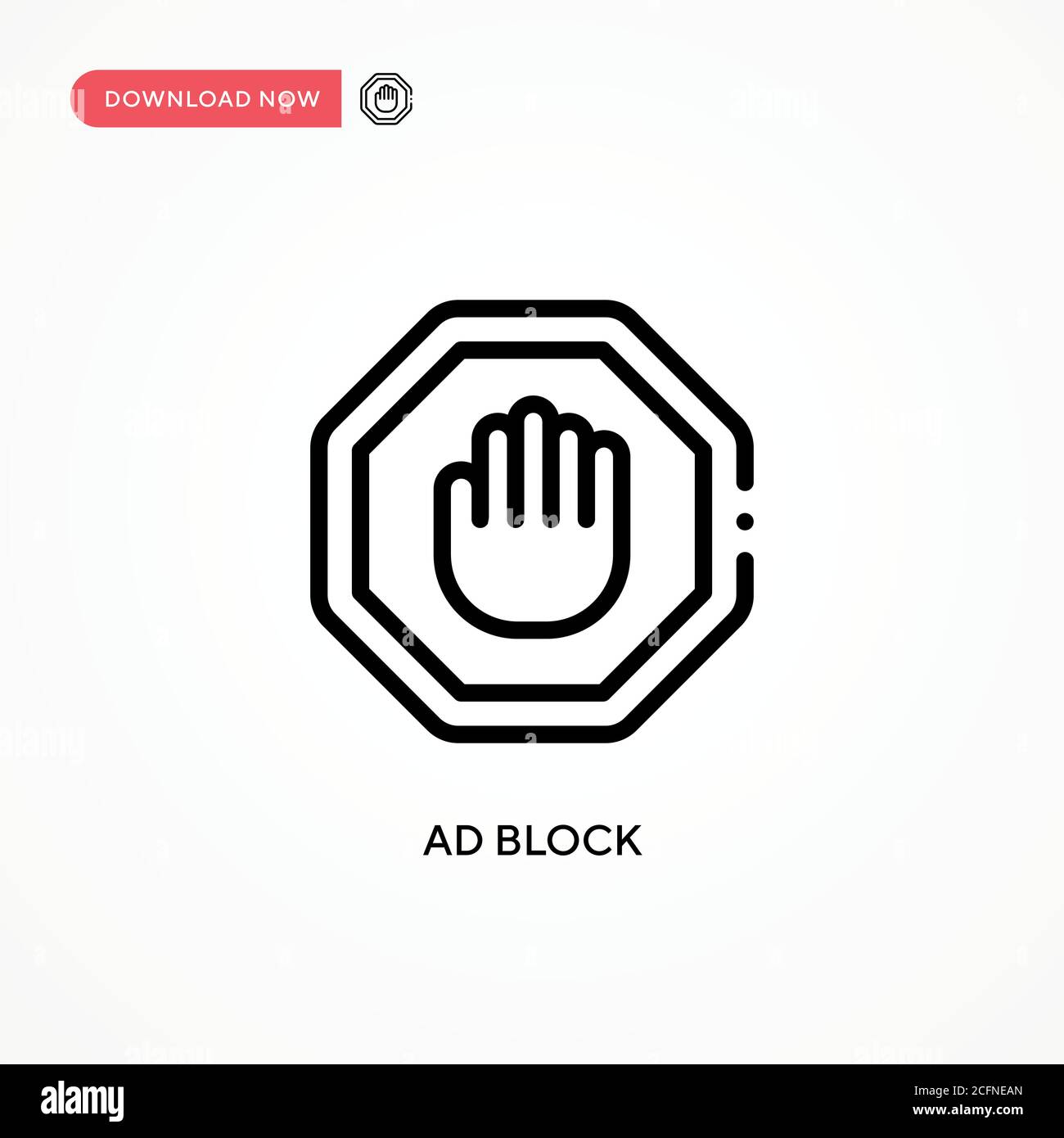 Ad Block Vector Icon Modern Simple Flat Vector Illustration For Web Site Or Mobile App Stock