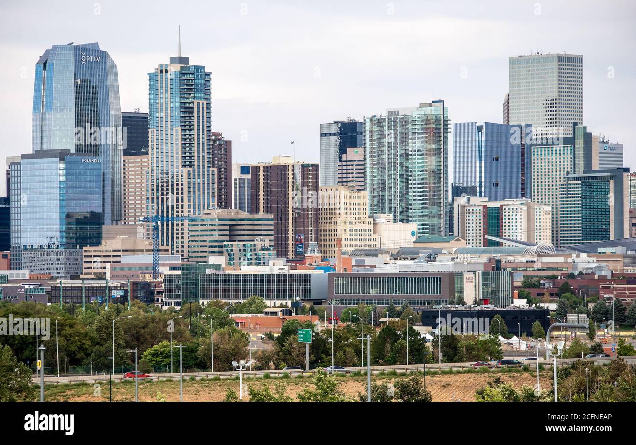Denver, Colorado - August 30, 2020: Denver downtown cityscape on a ...