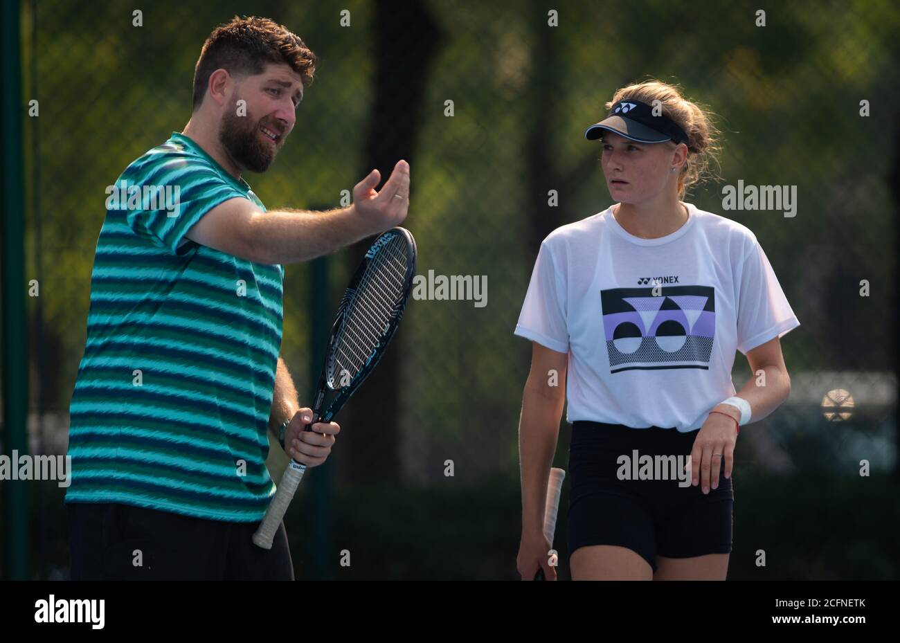 Dayana Yastremska of Ukraine during practice at the 2019 China Open ...