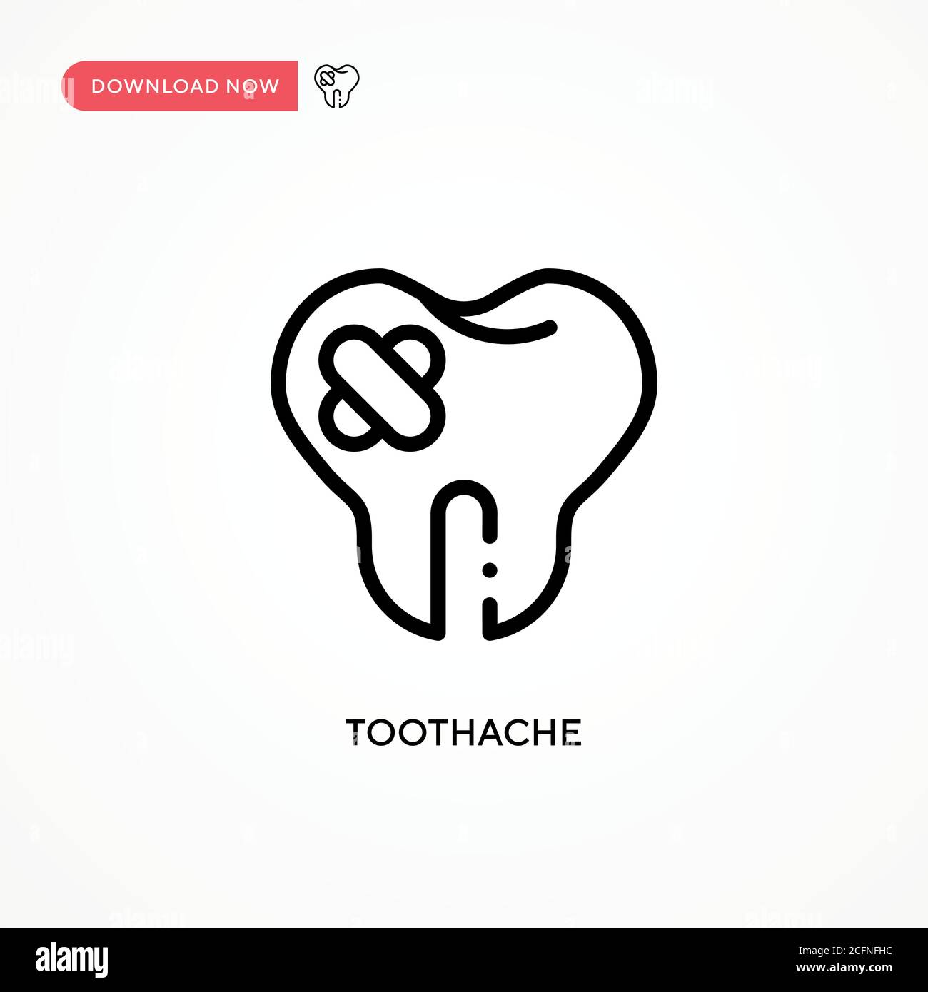 Toothache vector icon. Modern, simple flat vector illustration for web ...