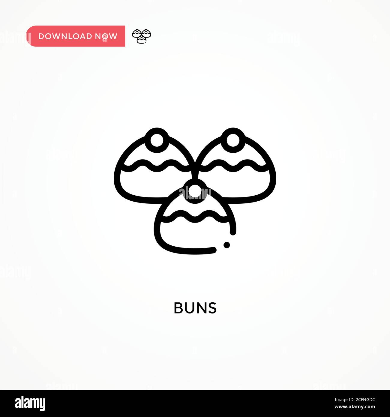 Buns vector icon. Modern, simple flat vector illustration for web site ...