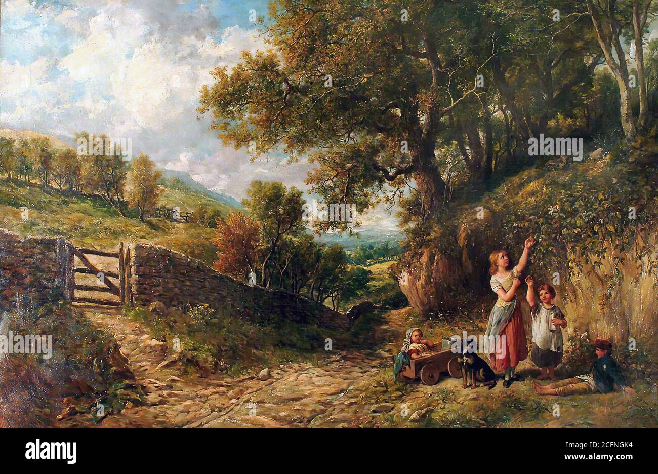 Peele John Thomas - Blackberrying Isle of Man - British School - 19th ...