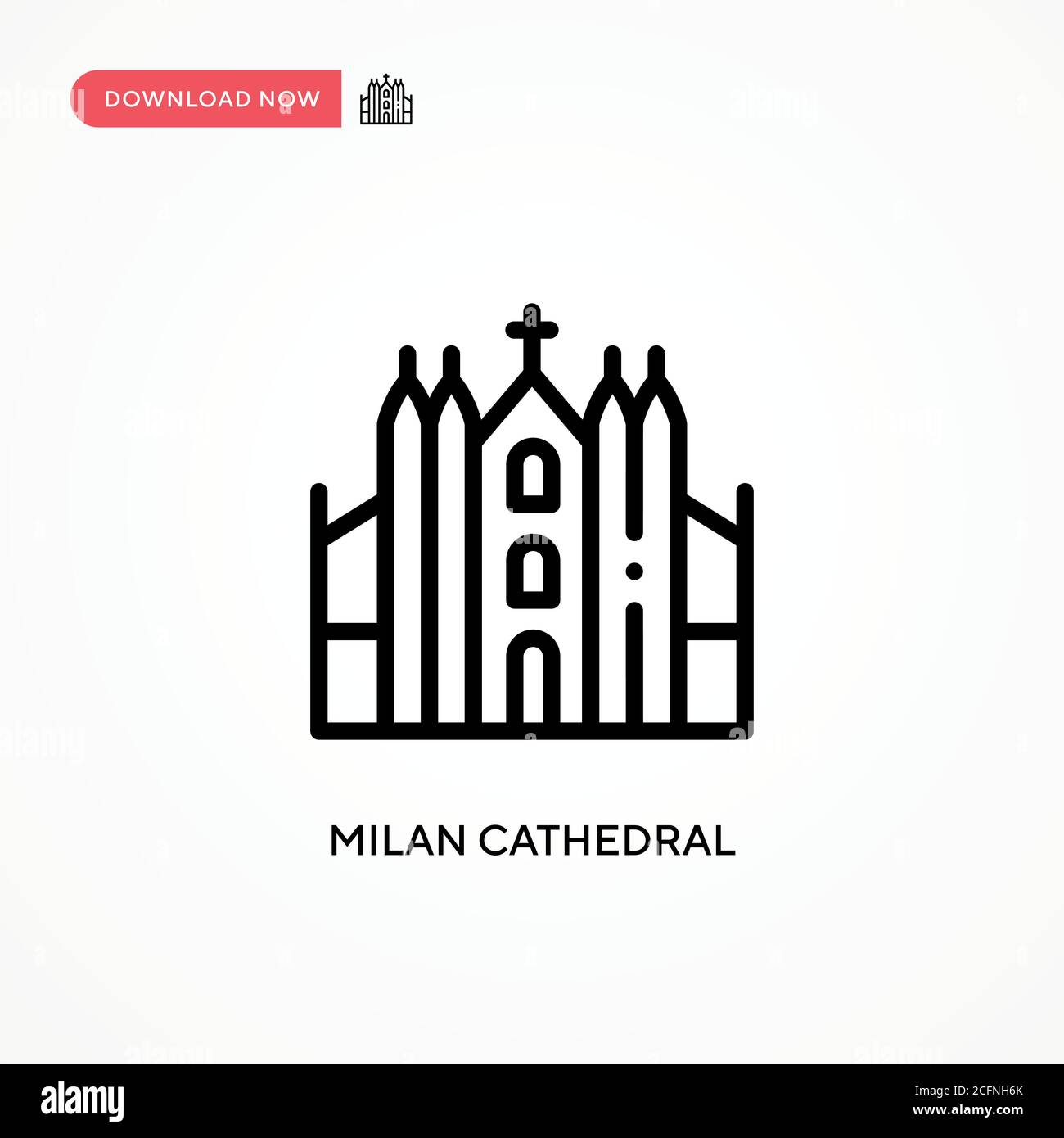 Milan cathedral vector icon. Modern, simple flat vector illustration ...