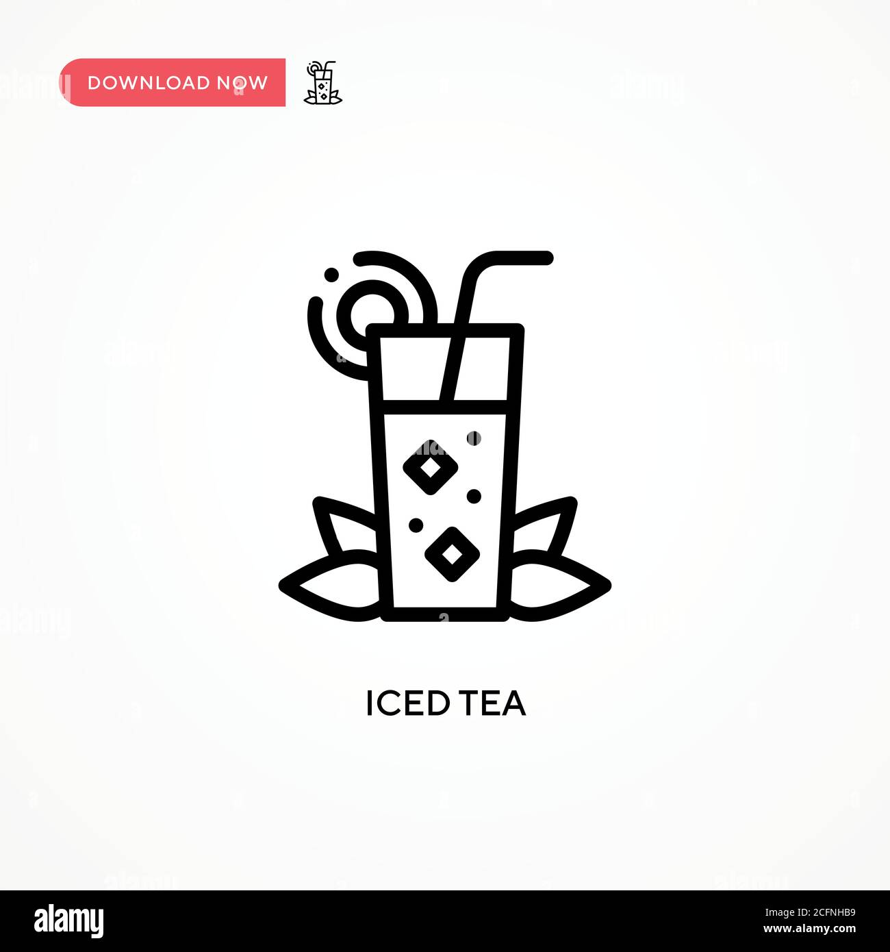 Iced tea vector icon. Modern, simple flat vector illustration for web ...