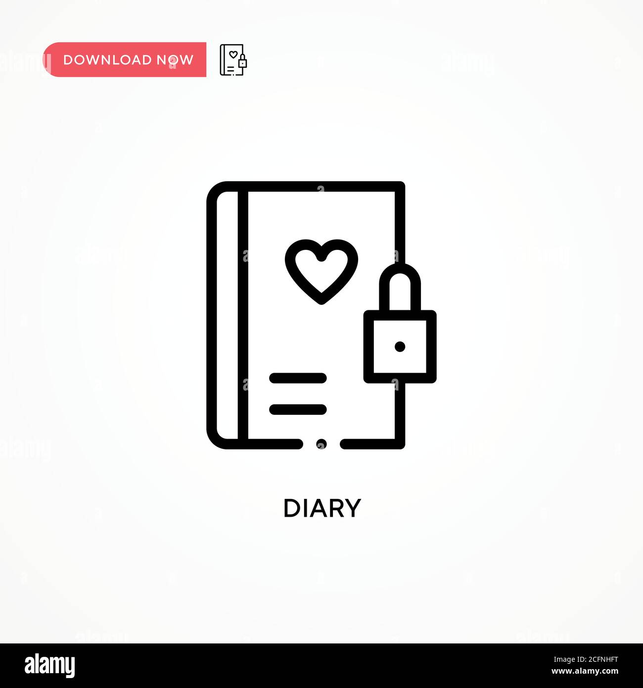 Diary vector icon. Modern, simple flat vector illustration for web site ...
