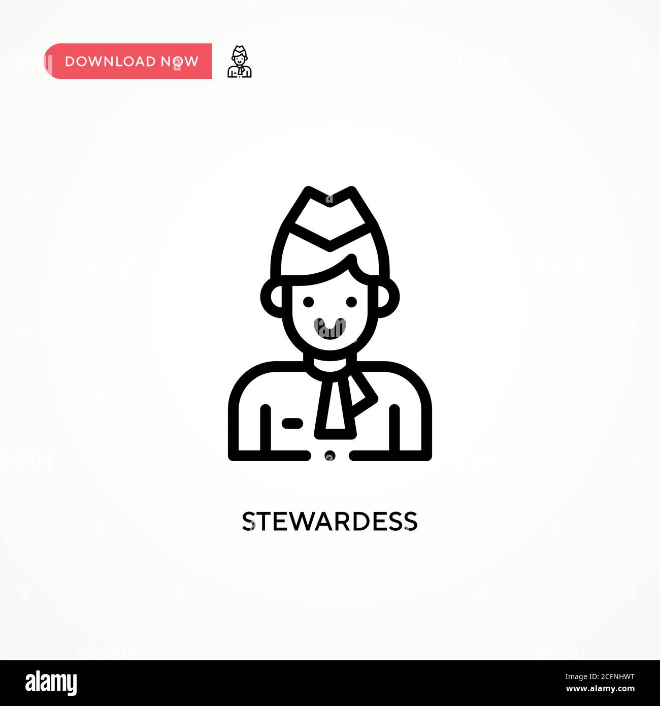 Stewardess vector icon. Modern, simple flat vector illustration for web site or mobile app Stock ...