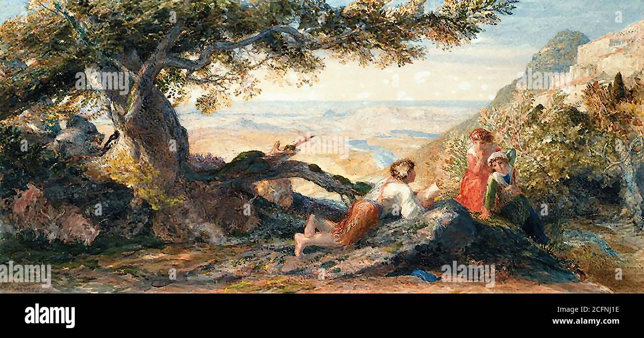 Palmer Samuel - a Poet - British School - 19th Century Stock Photo - Alamy