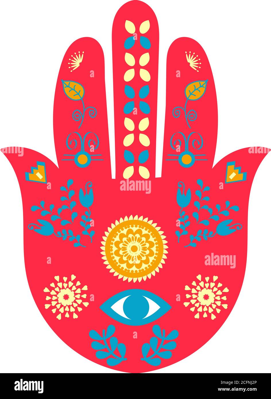 Hamsa hand, vector, Hand of Fatima, eye of Fatima. Evil protection sign ...